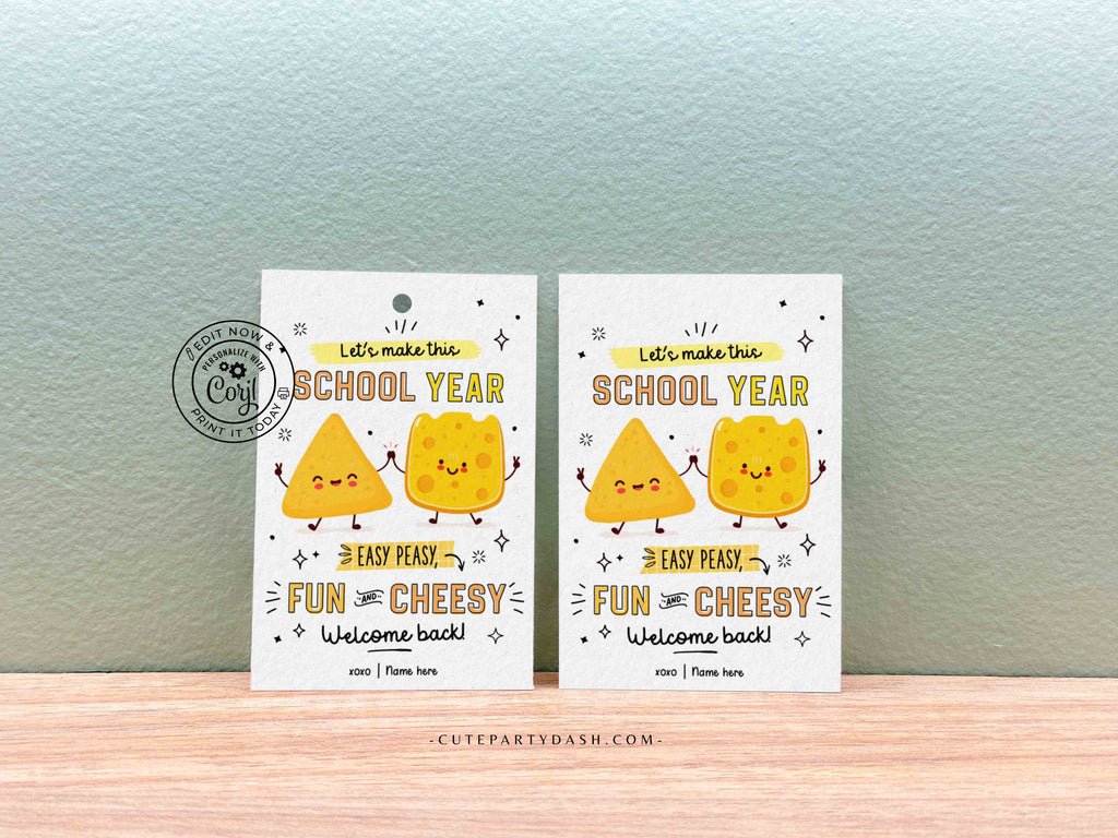 Let's make this school year easy peasy, fun and cheese gift tags ...