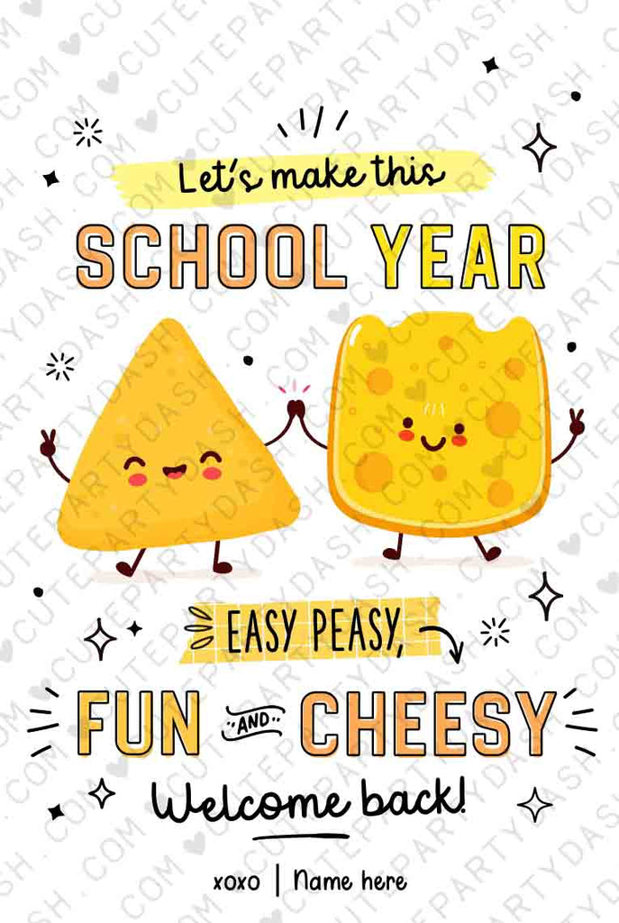 Let's make this school year easy peasy, fun and cheese gift tags ...