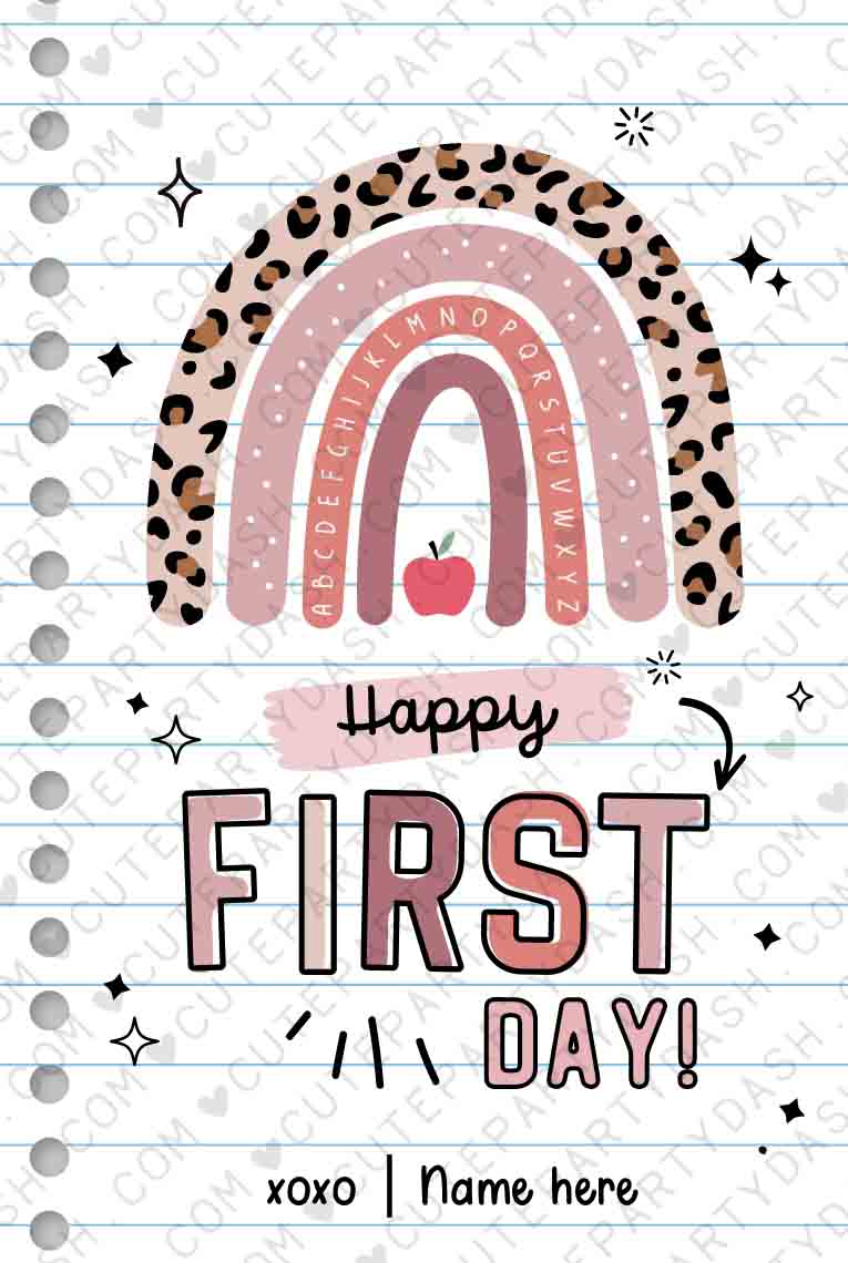 Happy First Day of School Rainbow Gift Tag – Cute Party Dash