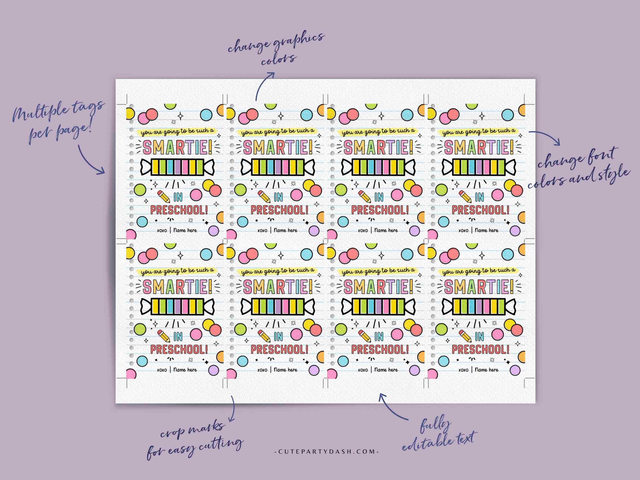 You are going to be such a smartie Starties candy Gift Tag – Cute Party ...