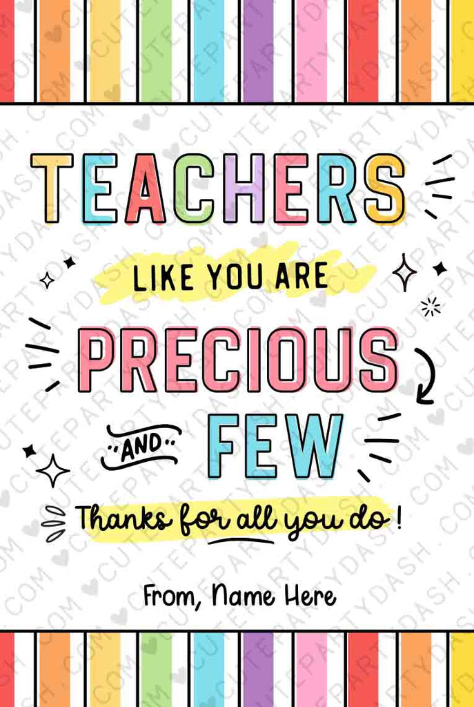 Teacher Thank you Gift Tag Editable Teacher Appreciation Week Gift ...