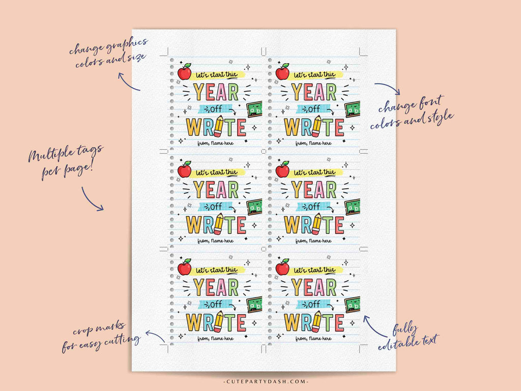 First Day of School gift Tag EDITABLE Welcome Back To School Printable ...