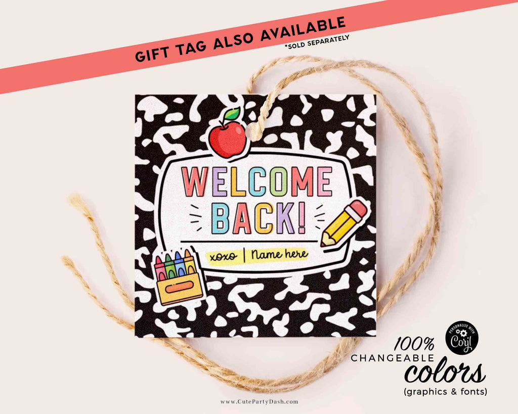 Welcome Back Composition book First day of school gift card holder ...