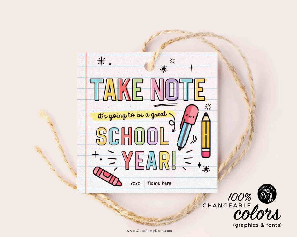 Take Note... It is going to be a great school year. First day of school ...