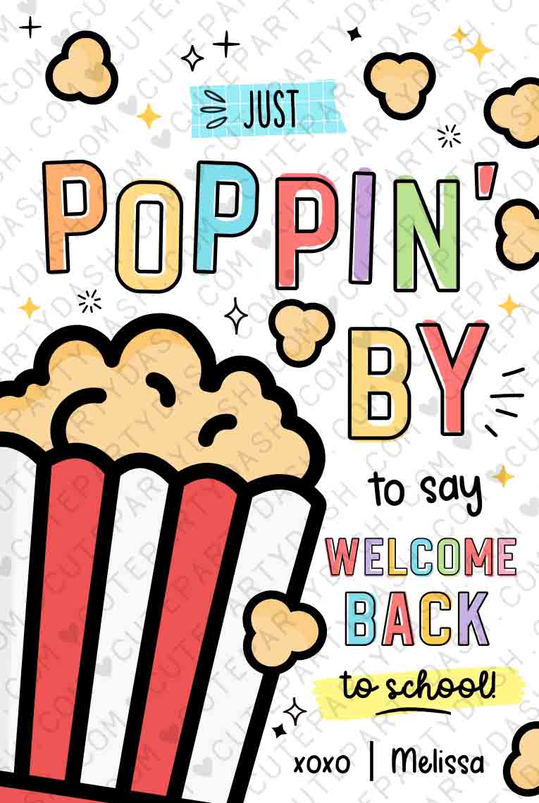 Just Poppin' by to say welcome back to school tag. – Cute Party Dash