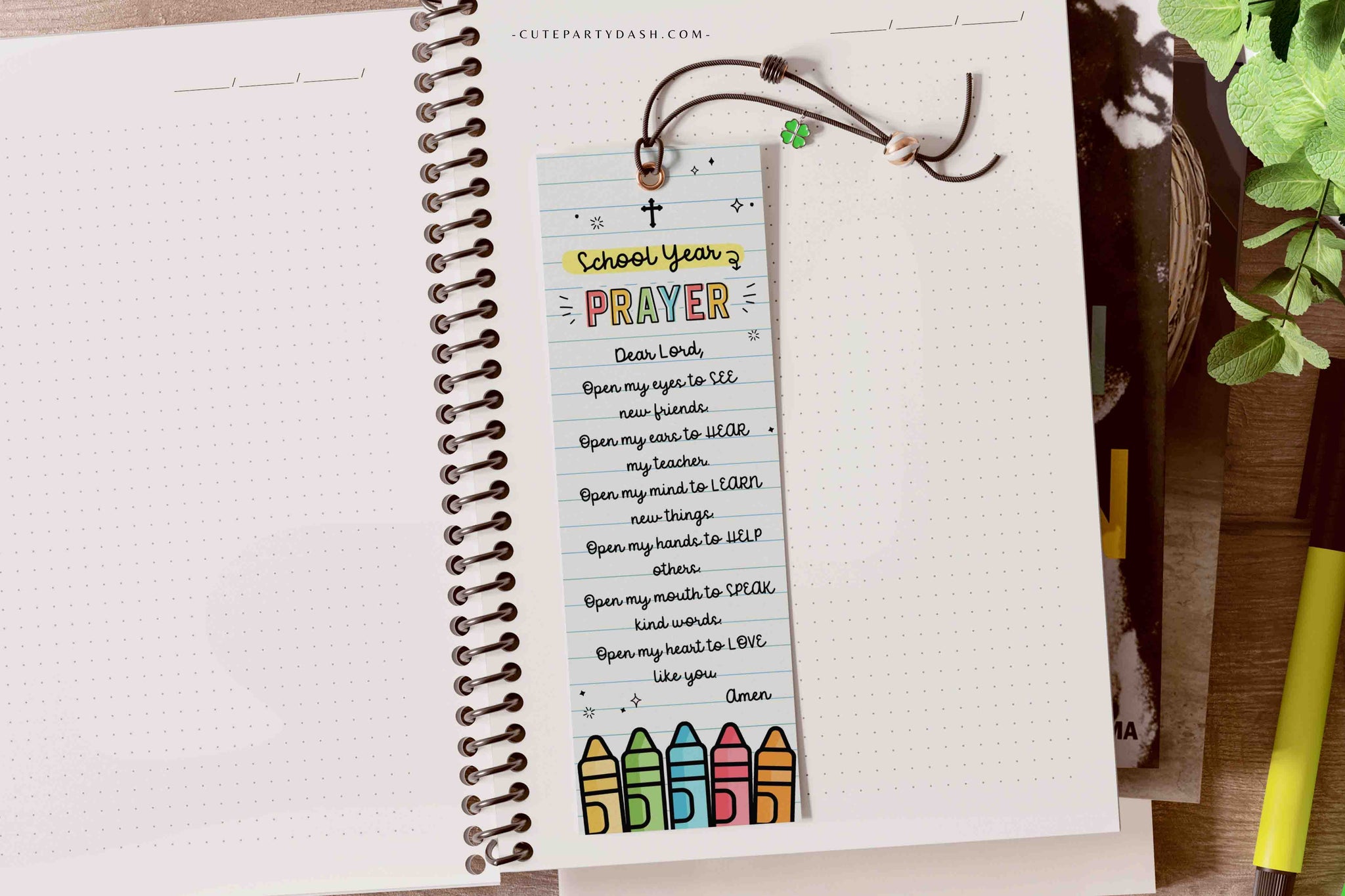First Day of School Prayer Bookmark for kids INSTANT DOWNLOAD – Cute ...
