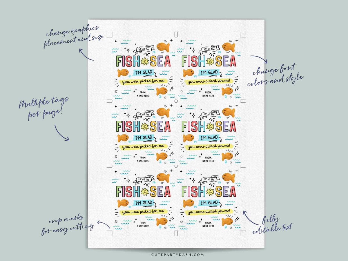 O-Fish-Ally Back to School Goldfish Crackers Tag – Cute Party Dash