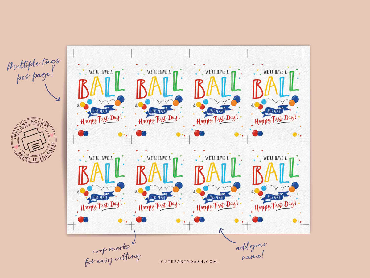 We'll have a ball this year back to school gift printable tag. – Cute ...