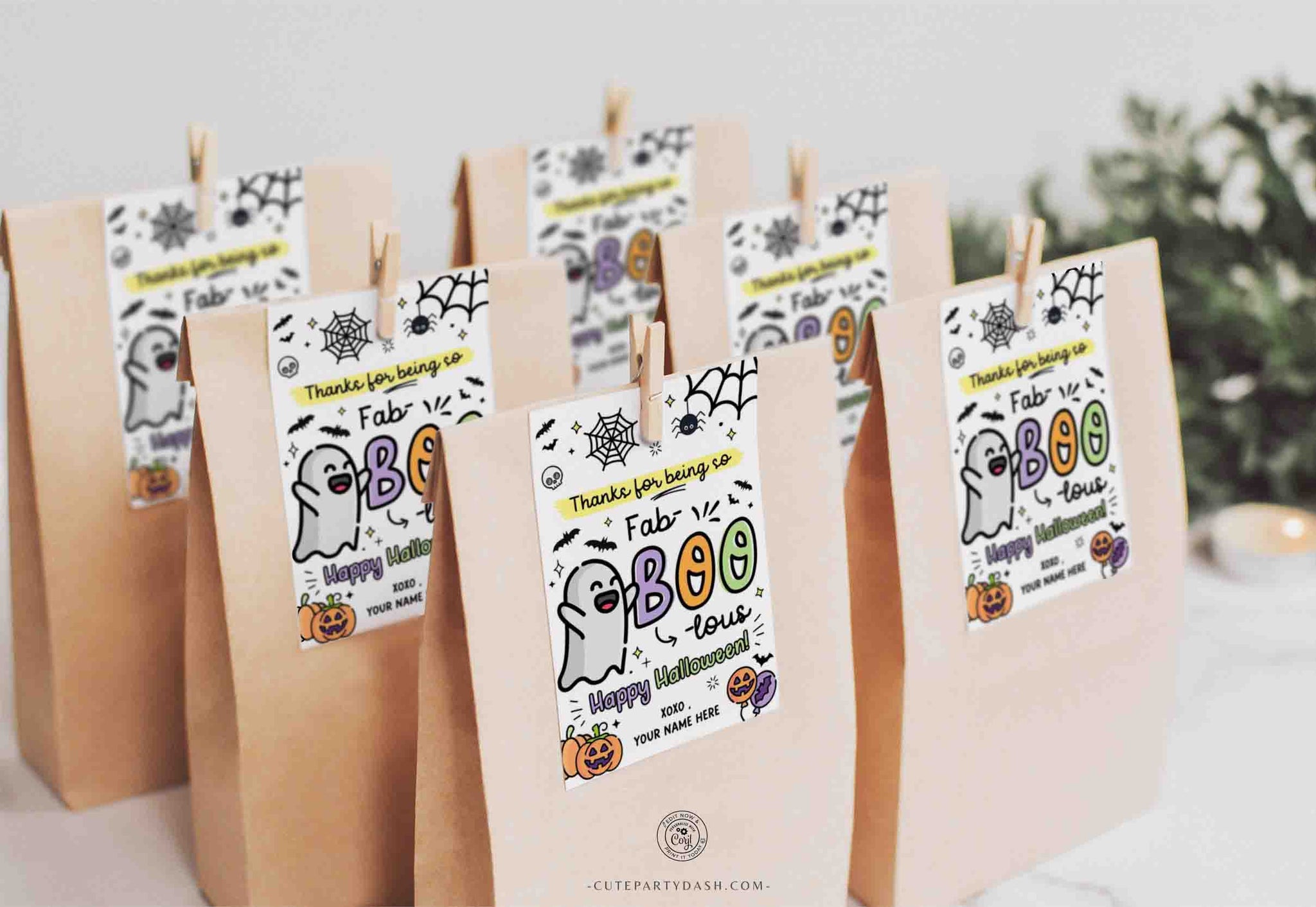 Thank you for being Fab-Boo-Lous Halloween Gift Tags – Cute Party Dash