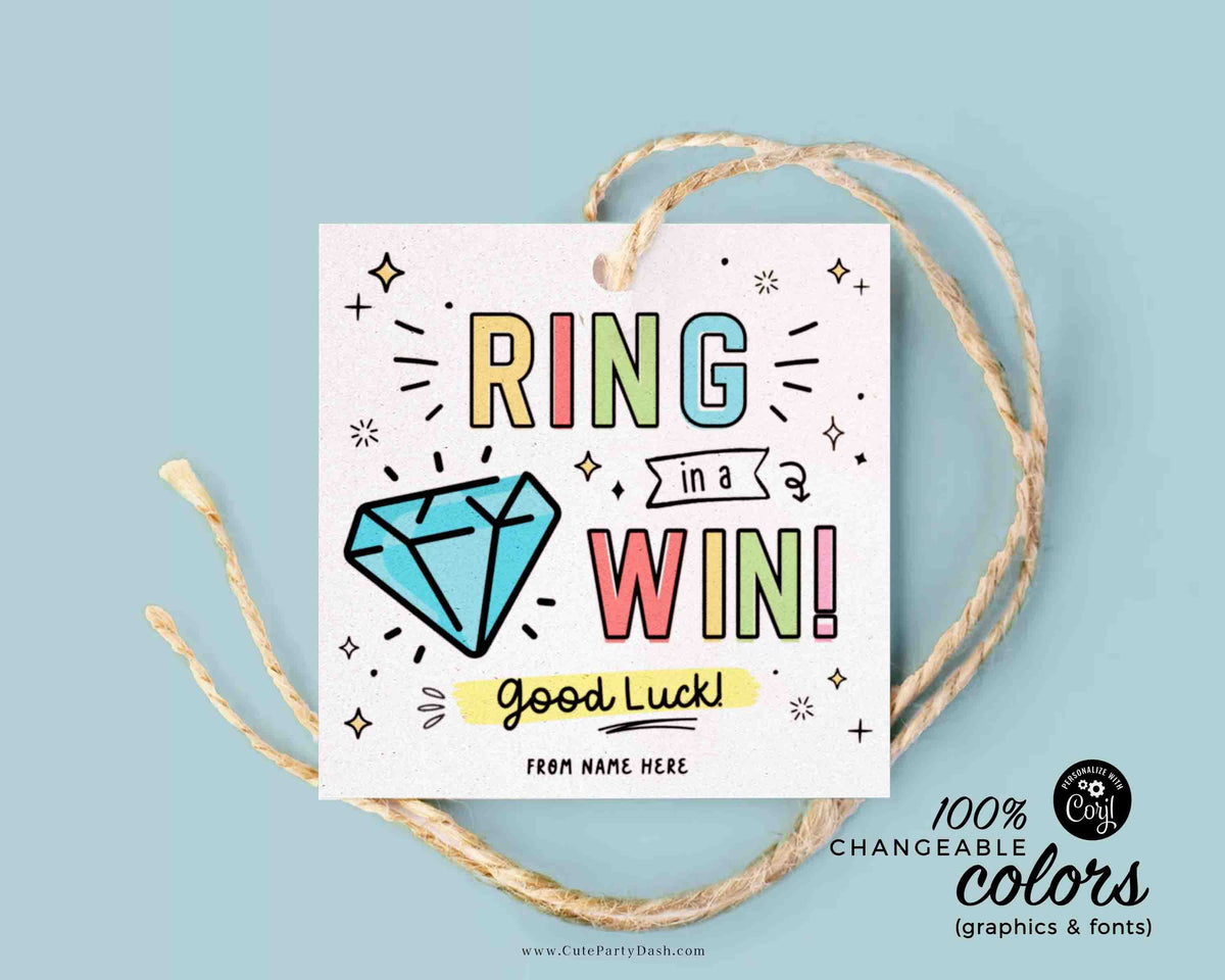 Ring in a Win Team Gift Tag – Cute Party Dash