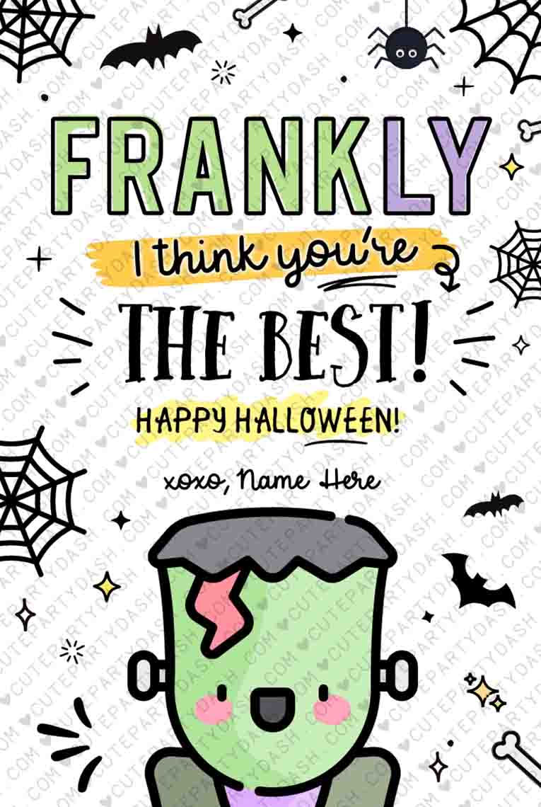 Frankenstein Halloween Printable Tag – Cute Party Dash