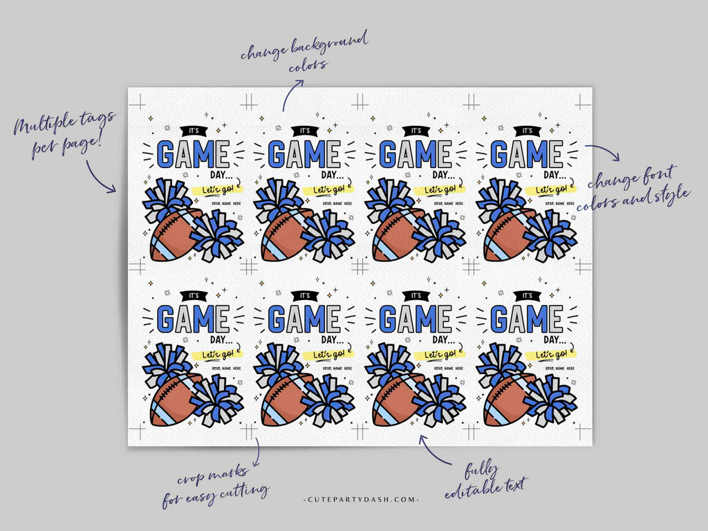 Football Game Day Gift Tag – Cute Party Dash