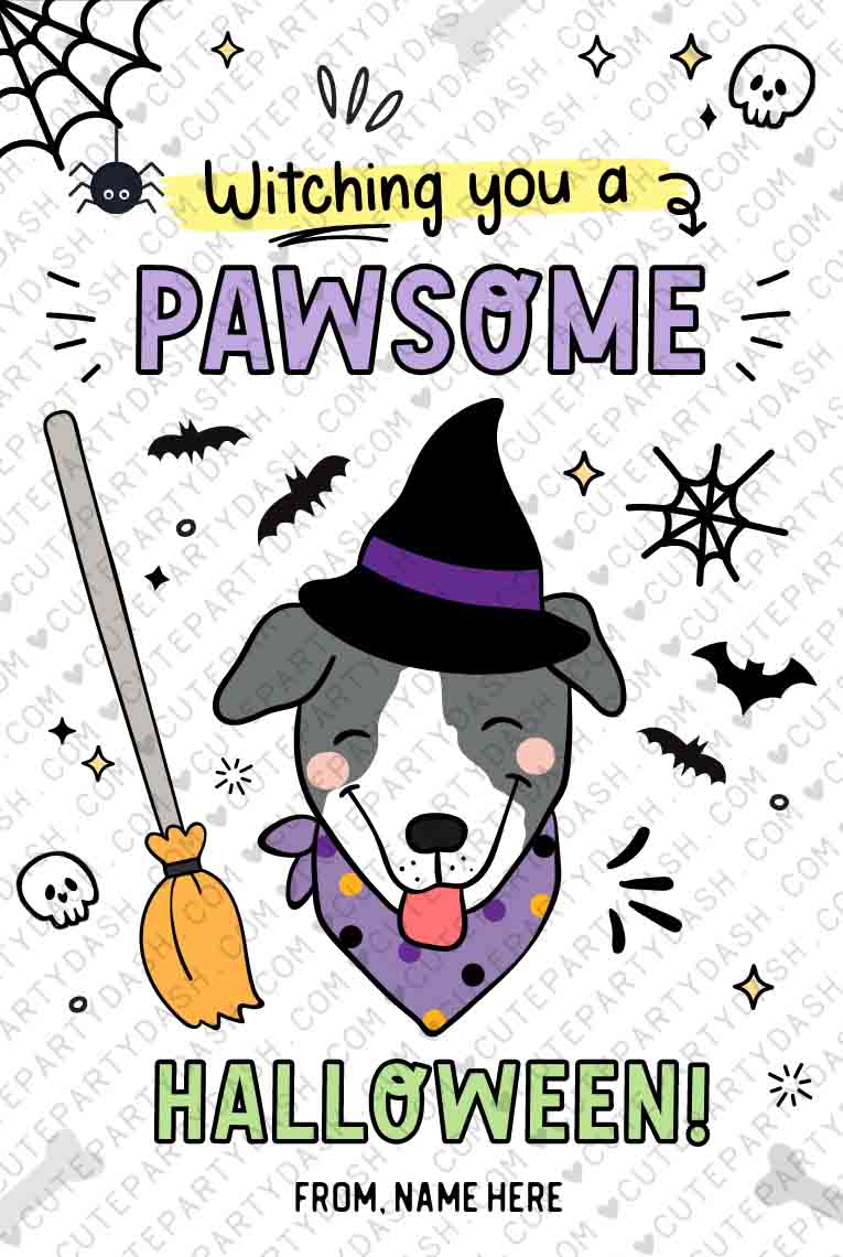 Happy Halloween Dog Pun Printable Gift Tags Bundle – Cute Party Dash