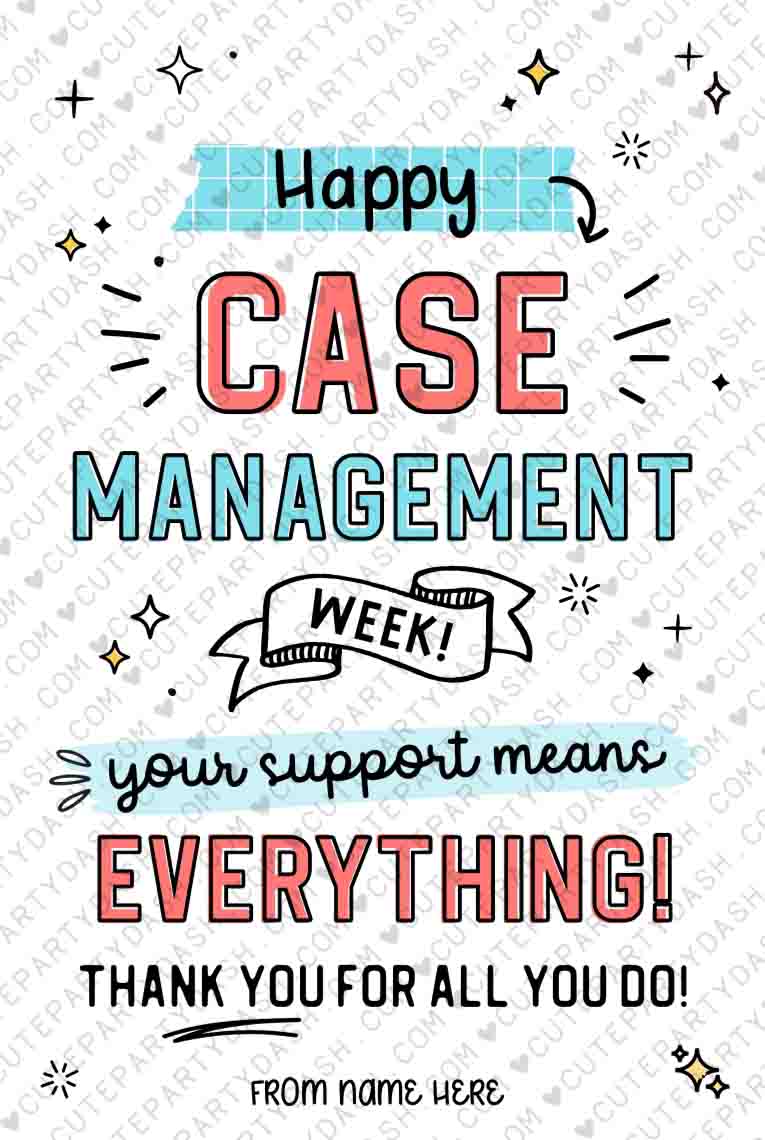Case Management Week Printable Gift Tag – Cute Party Dash