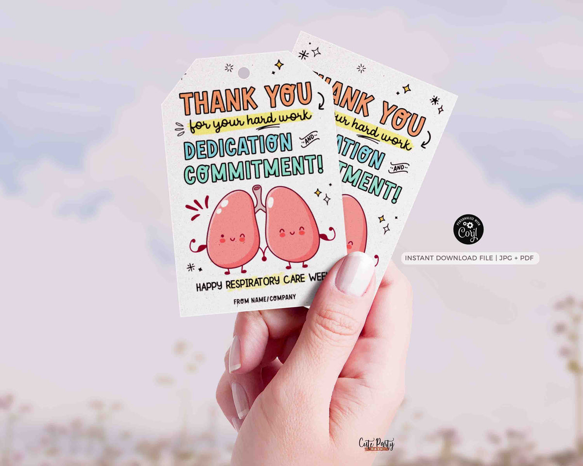Respiratory Care Week Appreciation Gift Tag Printable – Cute Party Dash