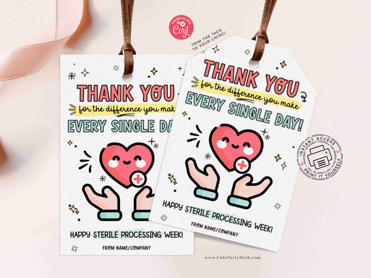 Sterile Processing Week Printable Gift Tag – Cute Party Dash