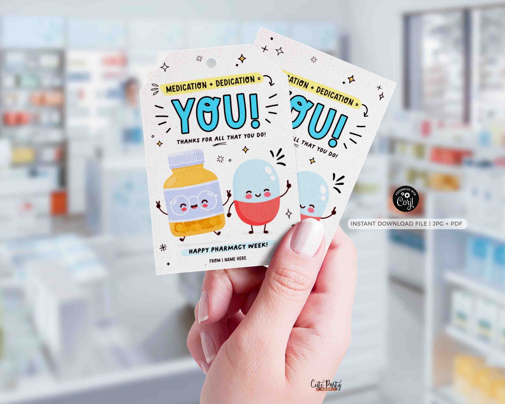 Pharmacy Week Appreciation Gift Tag Printable – Cute Party Dash
