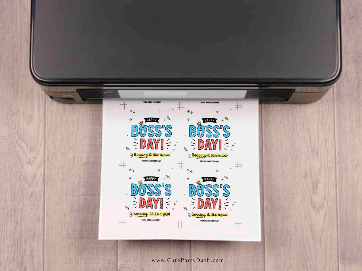 Happy Boss's Day gift tag Printable – Cute Party Dash
