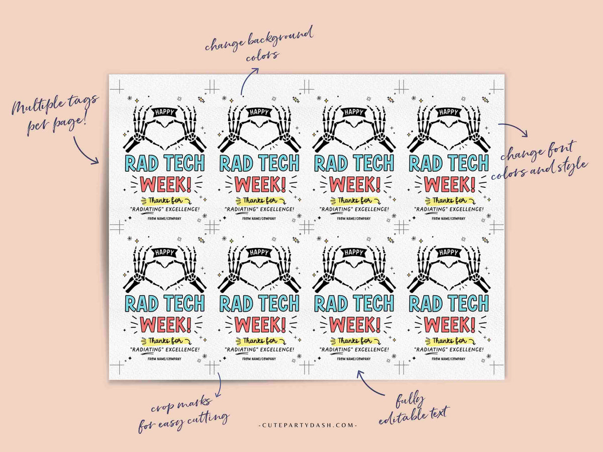 Rad Tech Week Gifts Tag Printable – Cute Party Dash