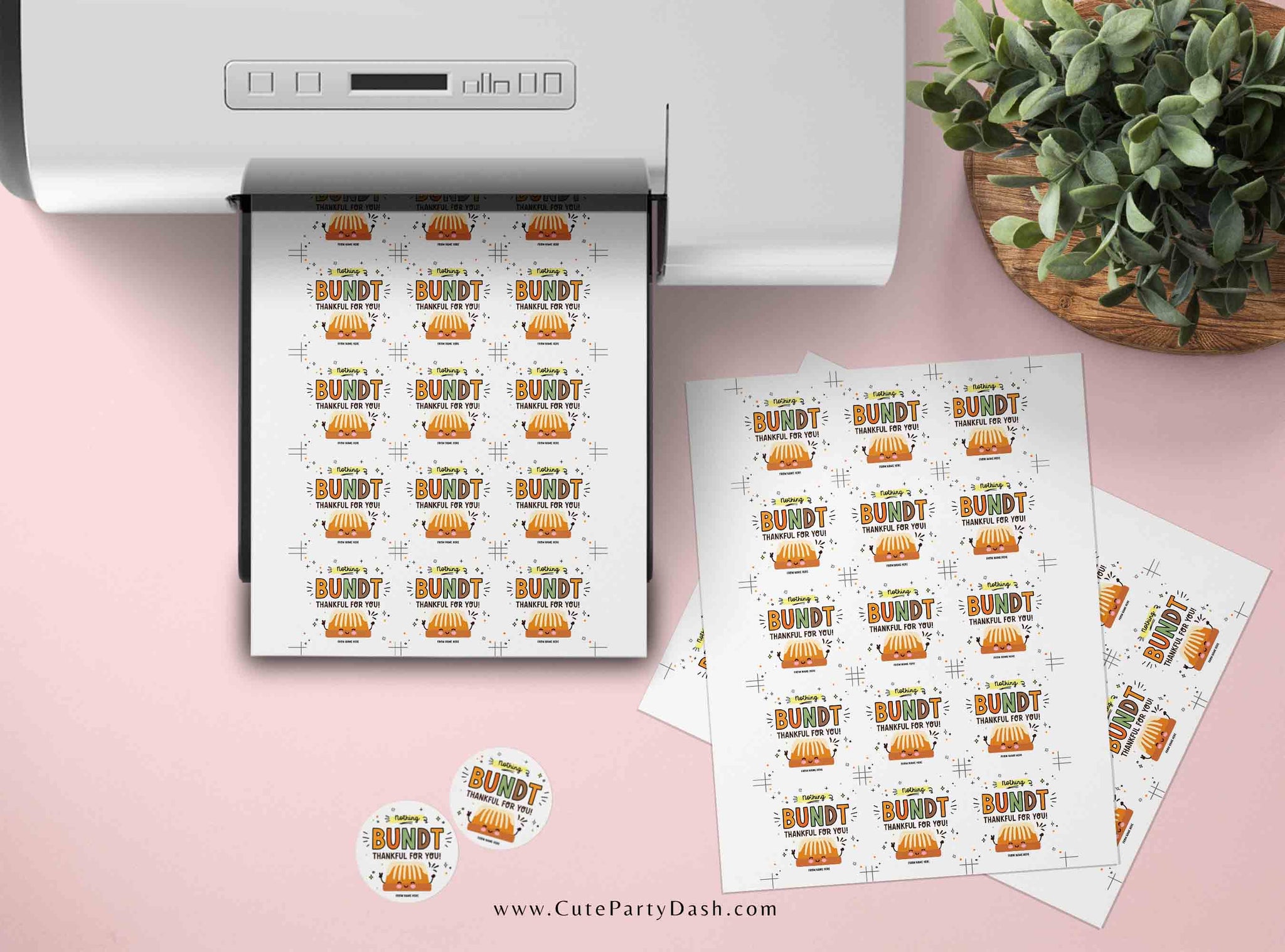 Fall Thanksgiving Bundt Cake Tag – Cute Party Dash