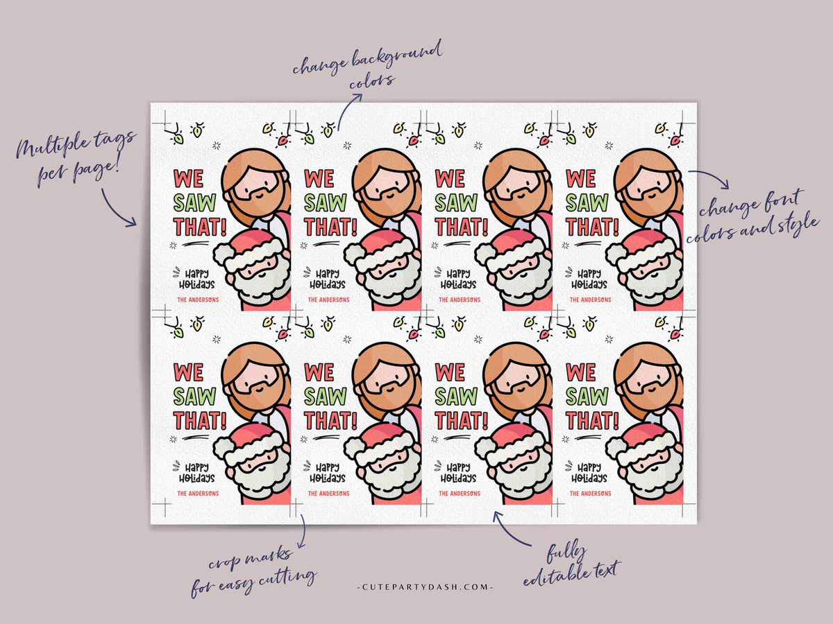 Funny Christmas Gift Tags Printable INSTANT DOWNLOAD – Cute Party Dash