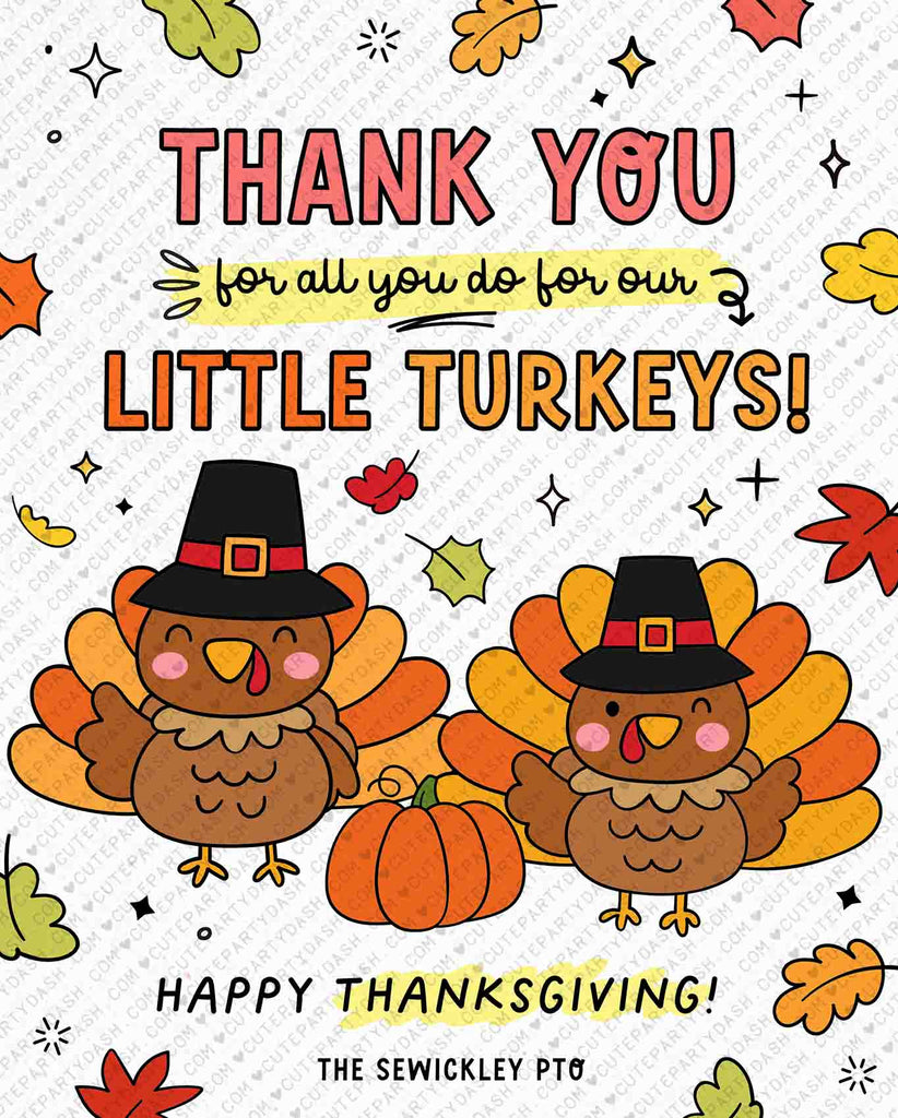 Thanks for all you do for our little turkey Thanksgiving Poster – Cute ...