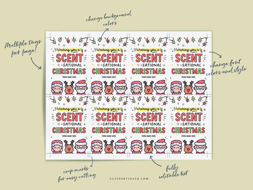 Christmas Merry Christmas gift tags Printable INSTANT DOWNLOAD – Cute ...