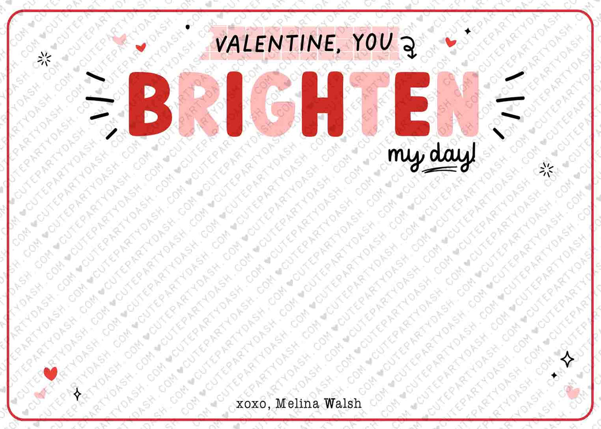 Heart Sunglasses Valentine's Day Card Holder INSTANT DOWNLOAD – Cute ...