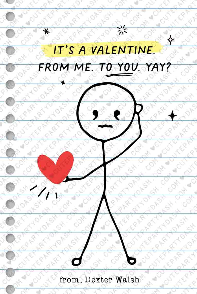 Funny Kids Teenager Valentine's Day Cards Printable INSTANT DOWNLOAD ...