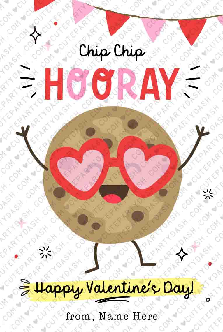 Valentine's Day Cookie Tag Printable INSTANT DOWNLOAD – Cute Party Dash