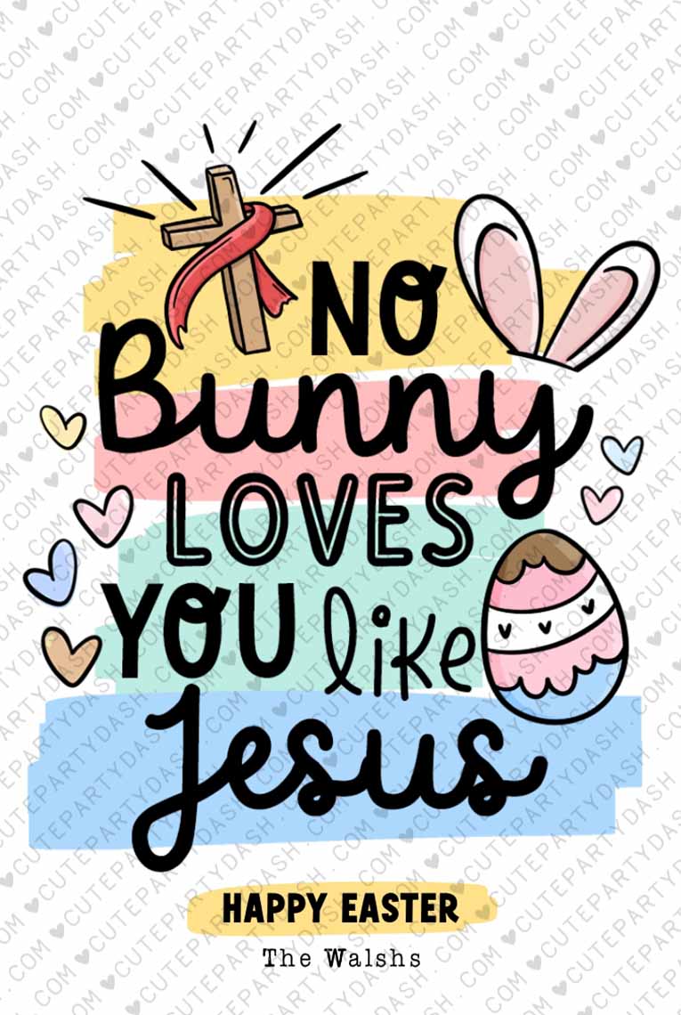 No Bunny loves you like Jesus Easter Gift Tag Printable INSTANT ...