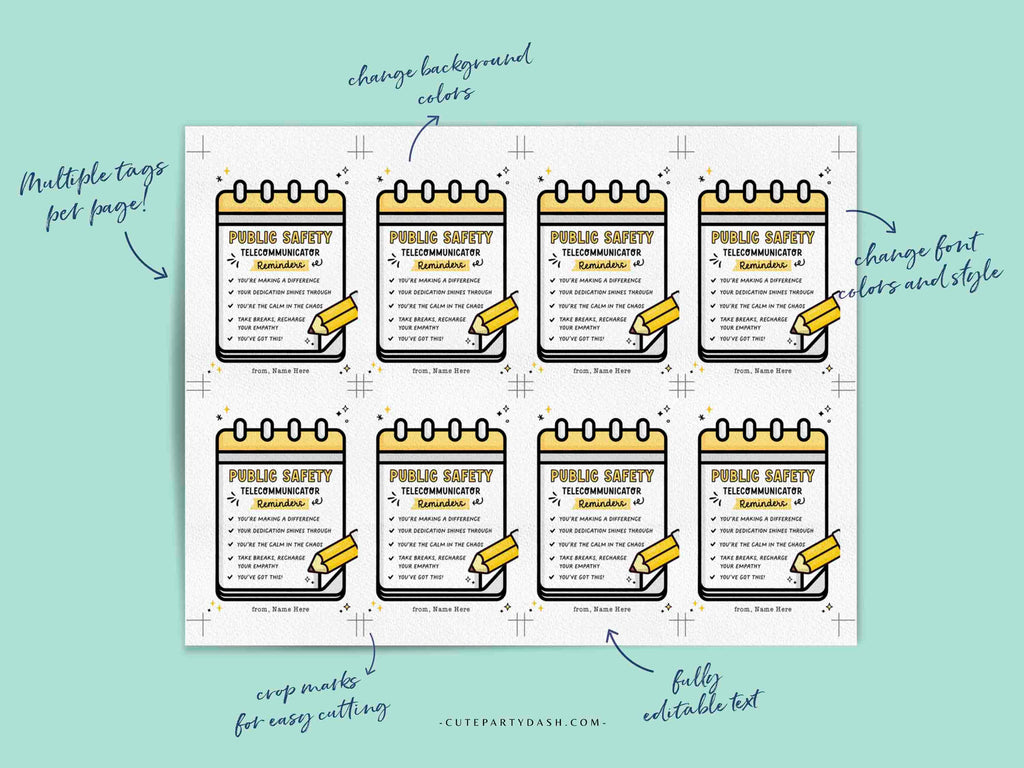 Public Safety Telecommunicators Week Printable INSTANT DOWNLOAD – Cute ...