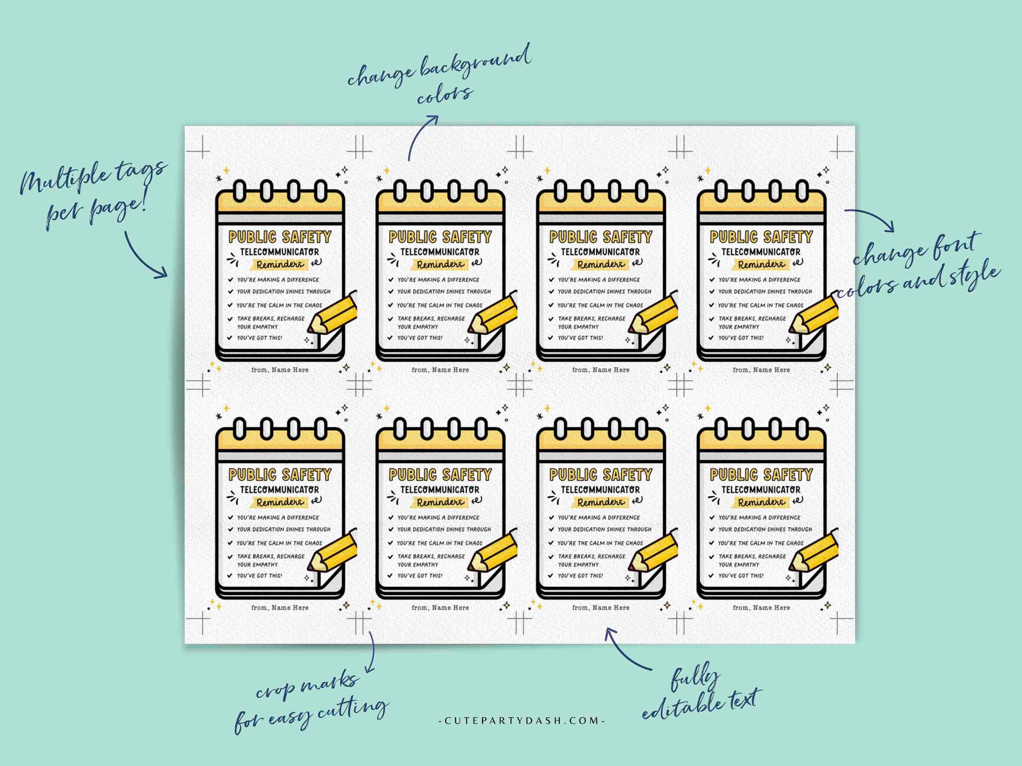 Public Safety Telecommunicators Week Printable INSTANT DOWNLOAD – Cute ...