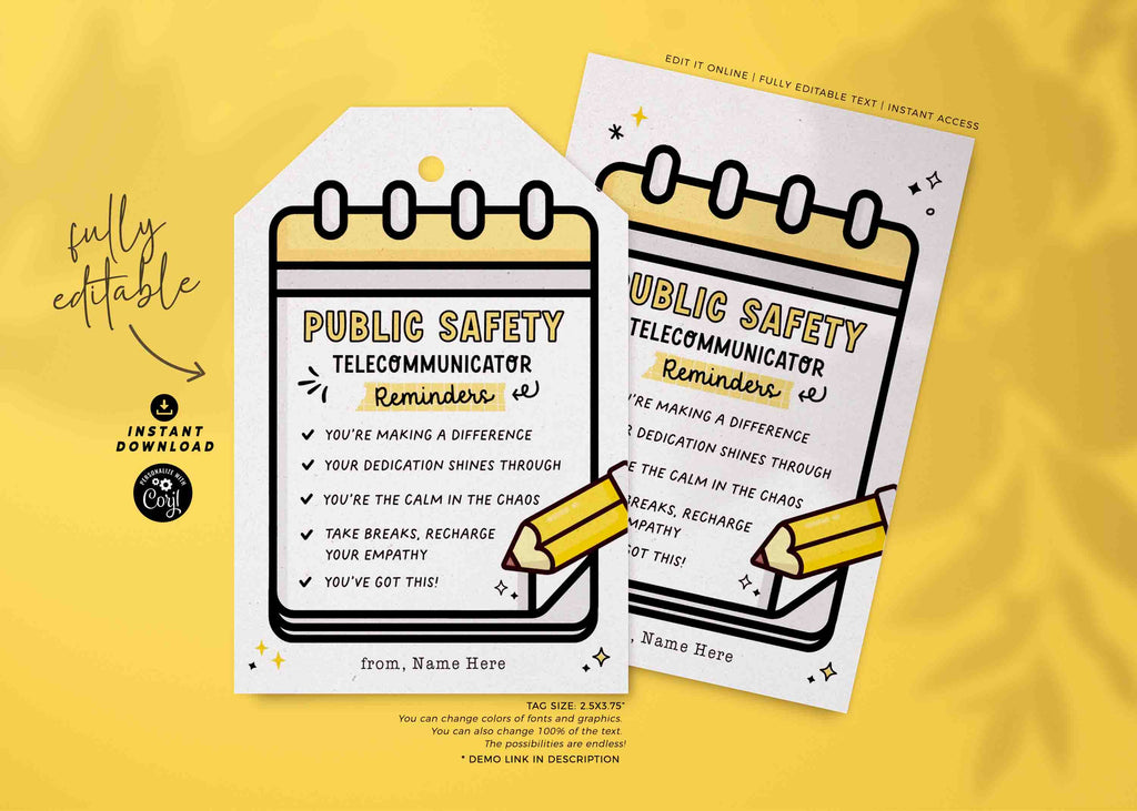 Public Safety Telecommunicators Week Printable INSTANT DOWNLOAD – Cute ...