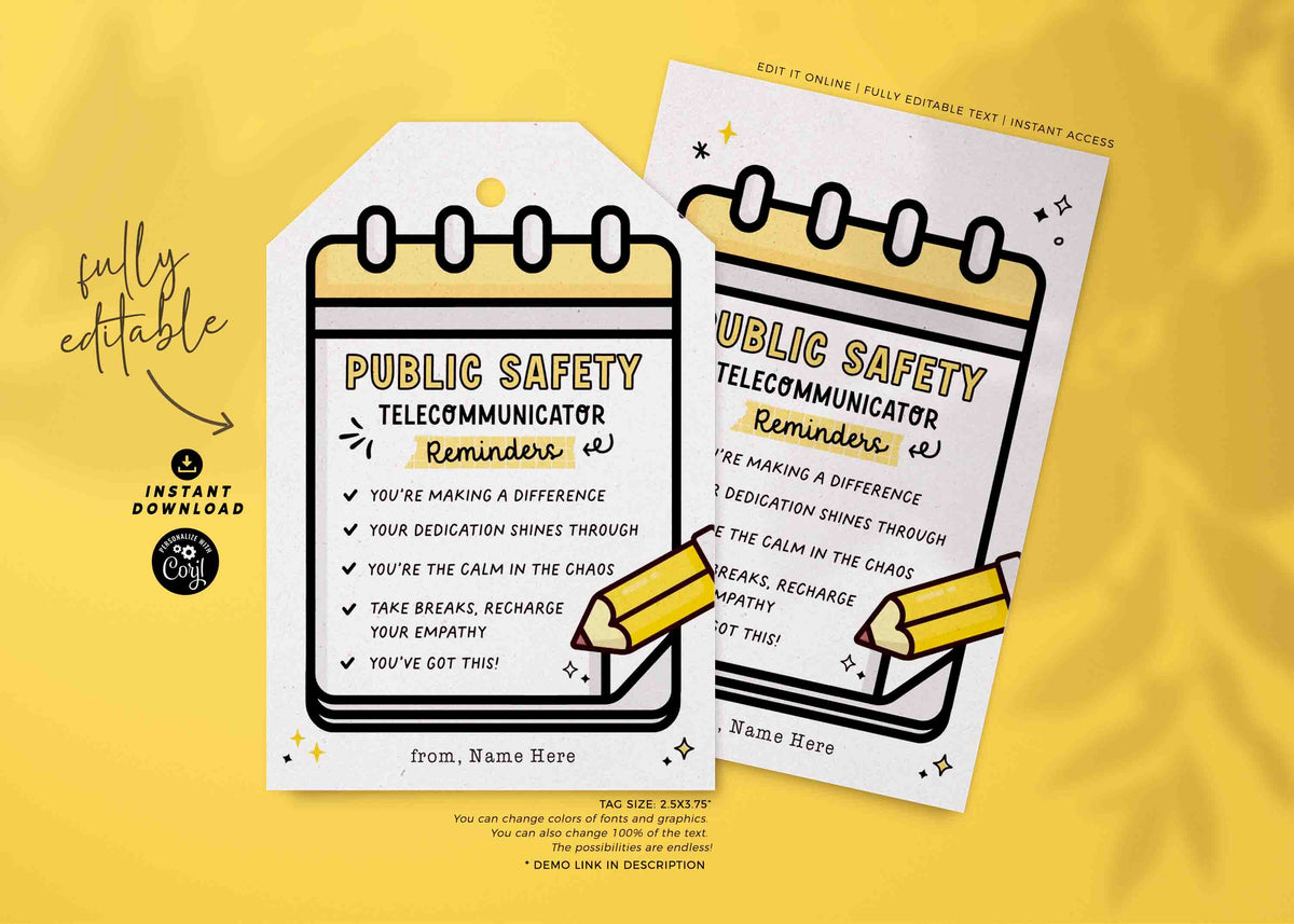 Public Safety Telecommunicators Week Printable INSTANT DOWNLOAD – Cute ...