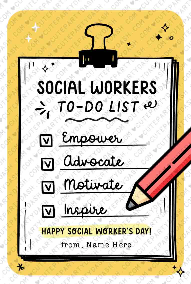 Social Worker's Month Gift Tags Printable INSTANT DOWNLOAD – Cute Party ...