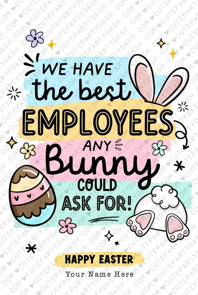 Employee Appreciation Happy Easter Gift Tag Printable INSTANT DOWNLOAD ...