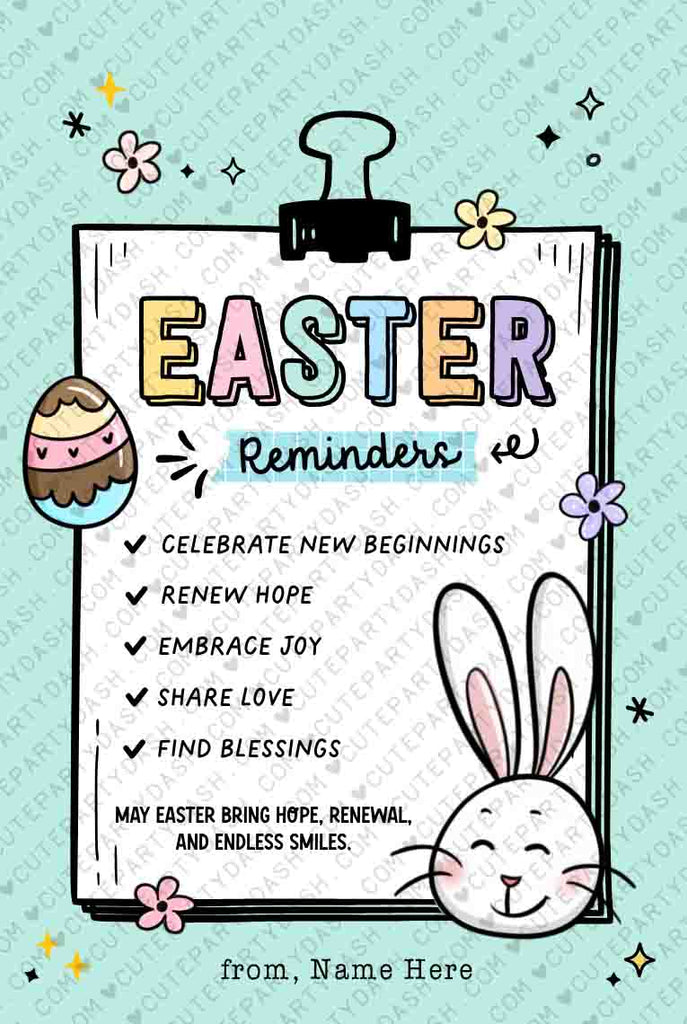Easter Wishes Gift Tag Printable INSTANT DOWNLOAD – Cute Party Dash