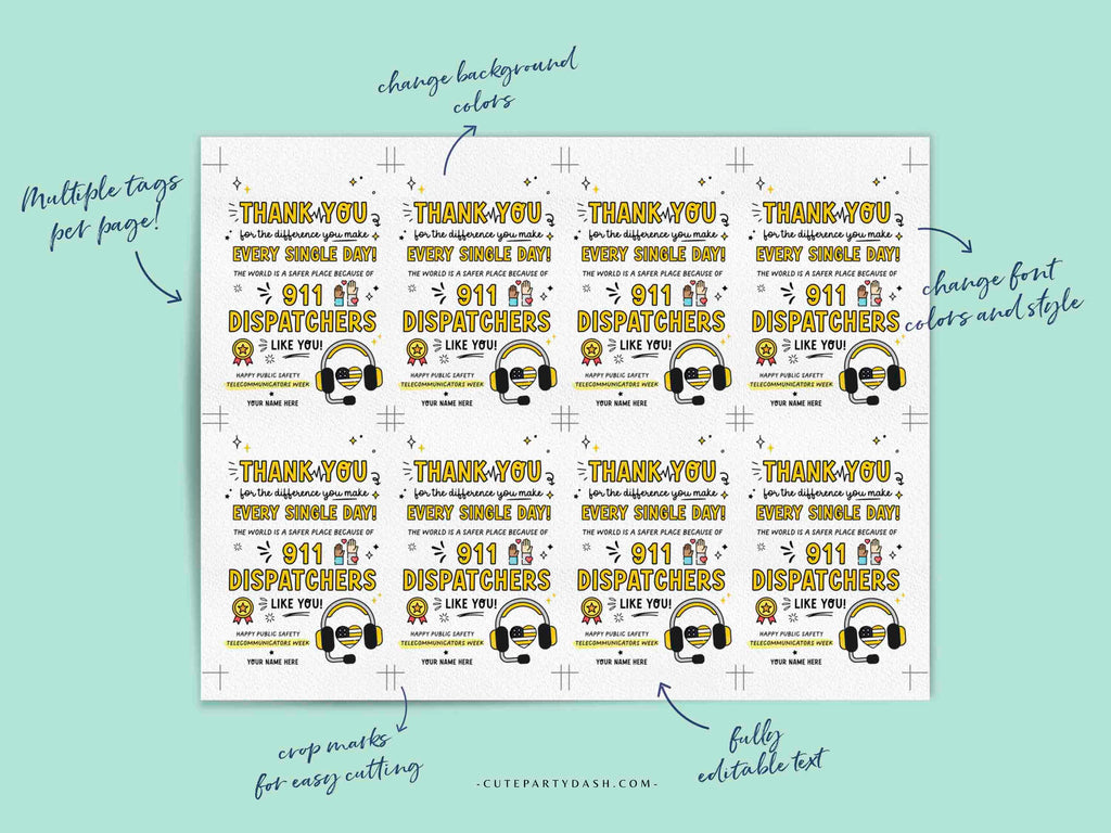 Public Safety Telecommunicators Week Printable INSTANT DOWNLOAD – Cute ...