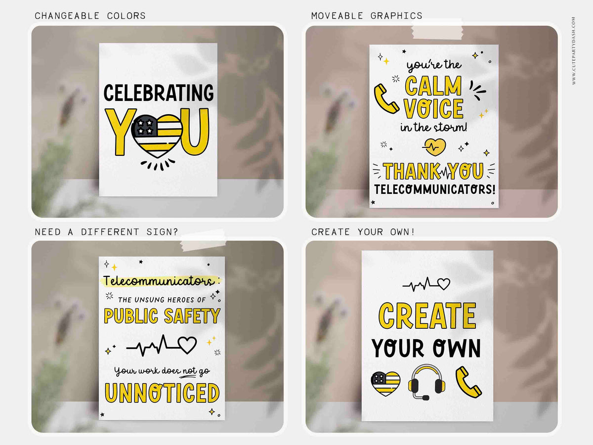 Public Safety Telecommunicators Week Sign INSTANT DOWNLOAD – Cute Party ...