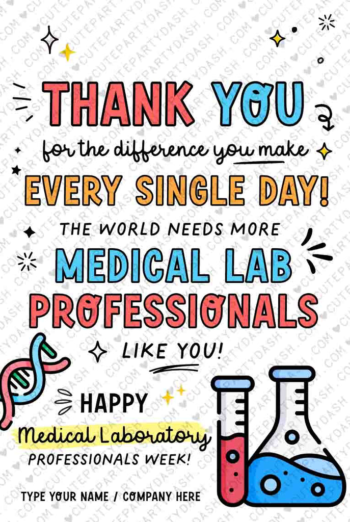 Lab Week Gift Tags Printable INSTANT DOWNLOAD – Cute Party Dash