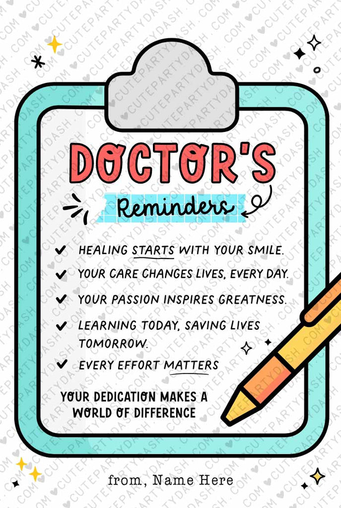 Doctor's day Gift Tags Printable INSTANT DOWNLOAD – Cute Party Dash