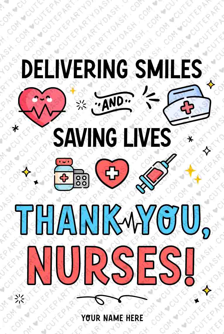 Nurses Week Gift Tags Printable INSTANT DOWNLOAD – Cute Party Dash