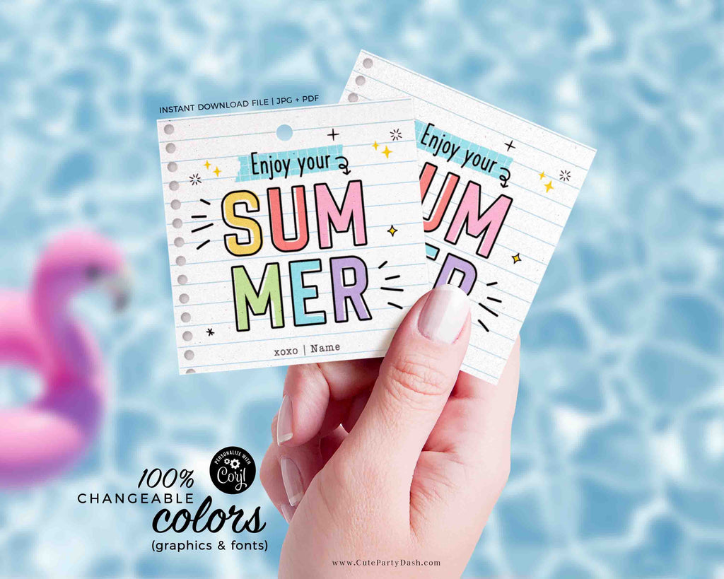 Have a Great Summer Gift Tag Printable INSTANT DOWNLOAD – Cute Party Dash