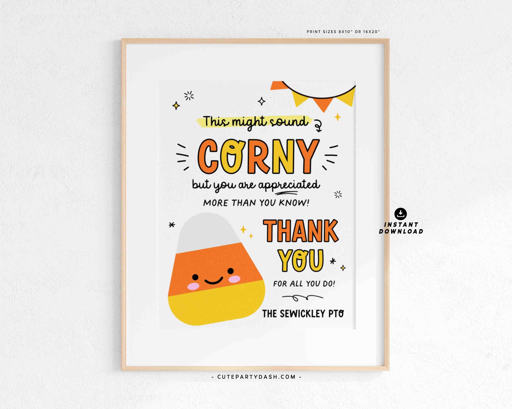 Candy Corn Halloween Sign Printable INSTANT DOWNLOAD – Cute Party Dash