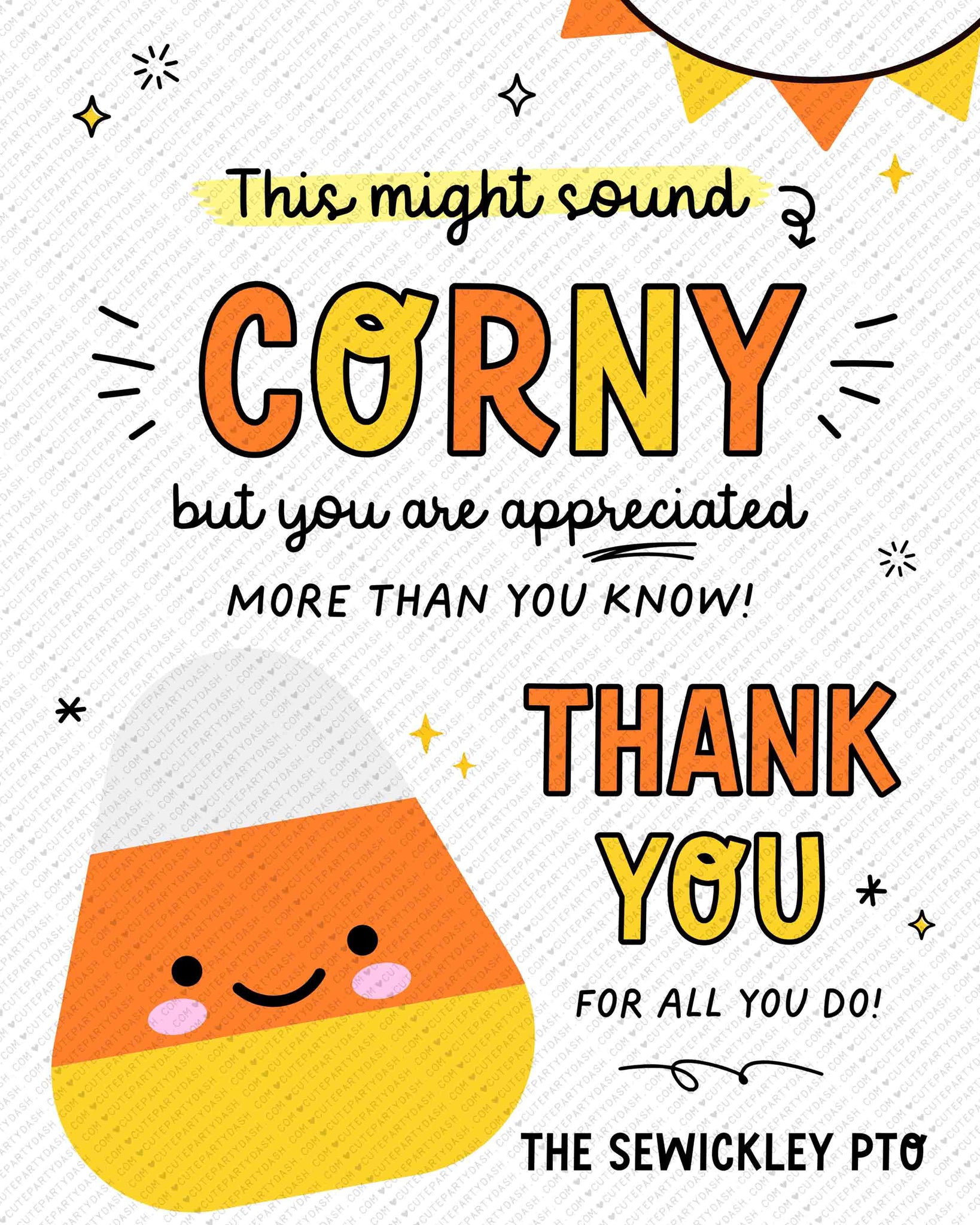 Candy Corn Halloween Sign Printable INSTANT DOWNLOAD – Cute Party Dash