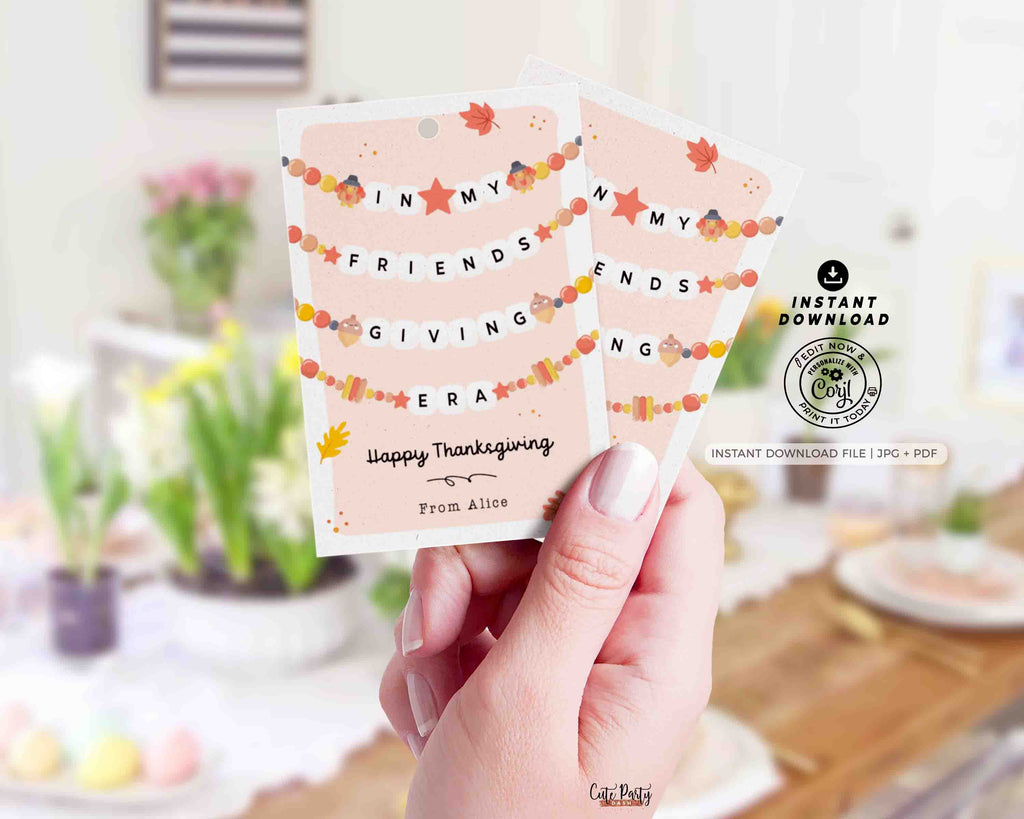In My Friendsgiving Era Thanksgiving Gift Tag Printable INSTANT ...
