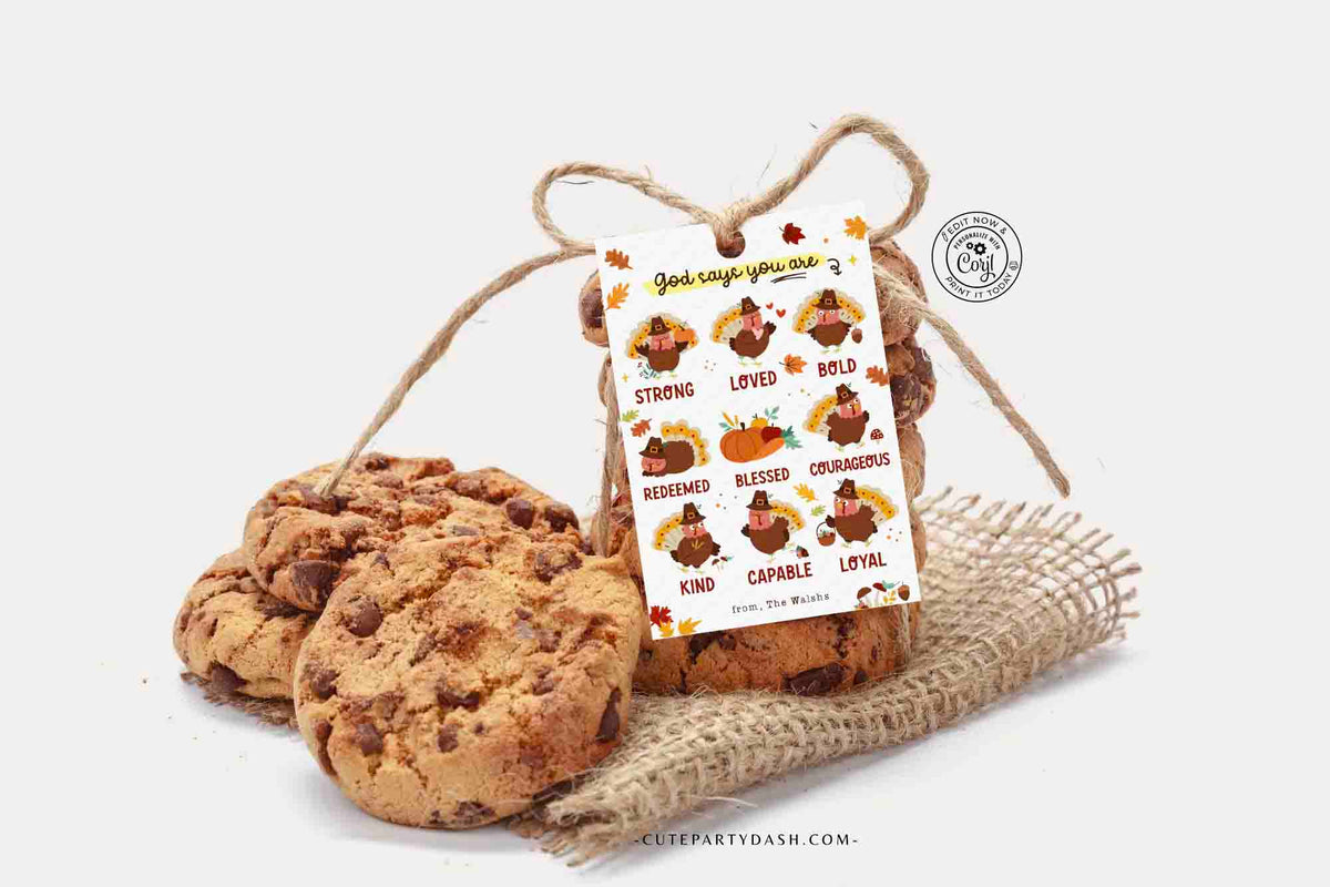 God Says You Are Religious Thanksgiving Gift Tag Printable INSTANT ...