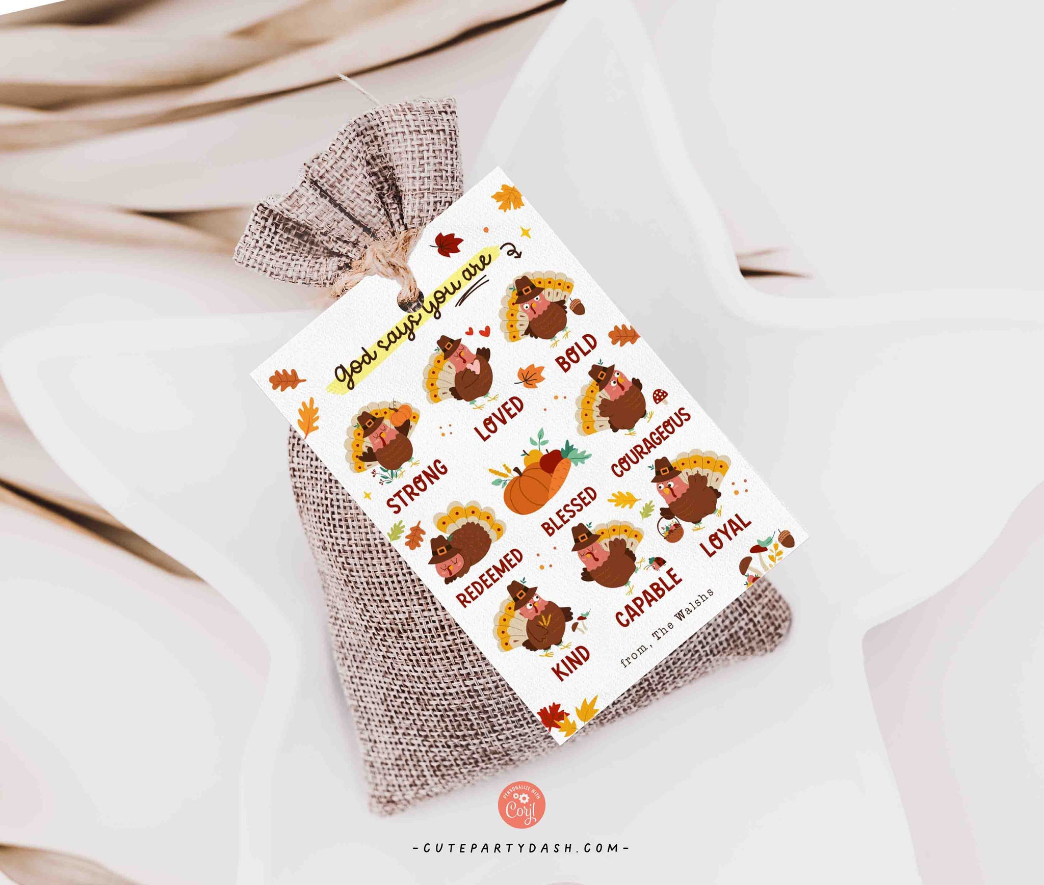 God Says You Are Religious Thanksgiving Gift Tag Printable INSTANT ...