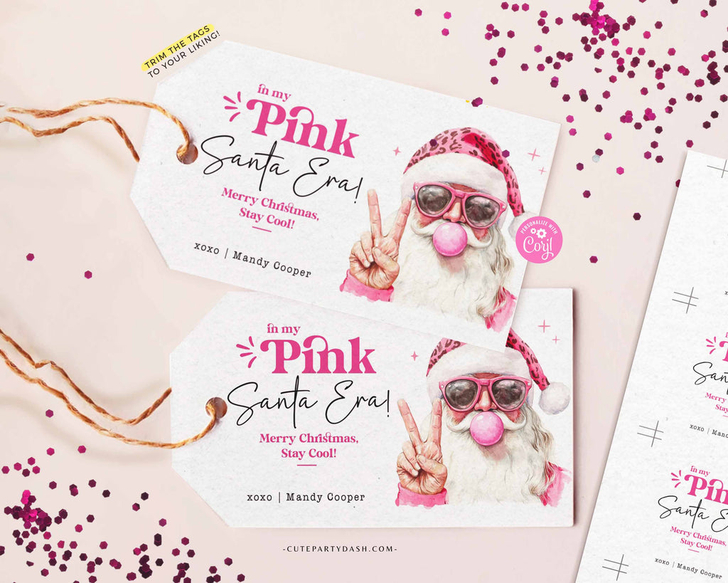 In My Pink Santa Era Christmas Gift Tag Printable INSTANT DOWNLOAD ...